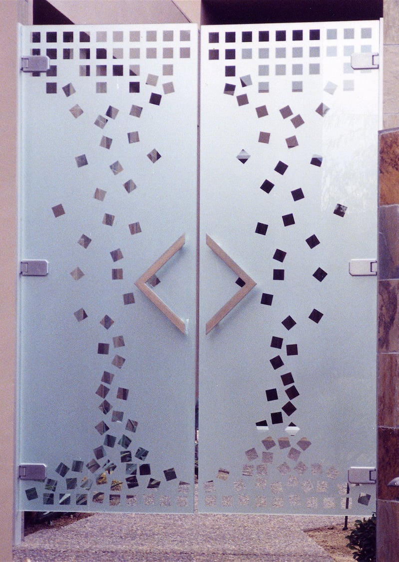 Glass Entry Gates with Frosted Glass Designs | Sans Soucie