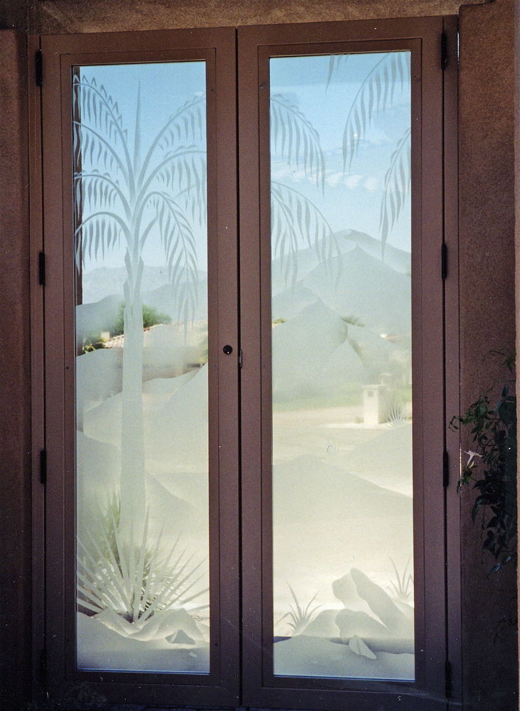 Etched Glass Pantry Doors with Chef Designs - Sans Soucie