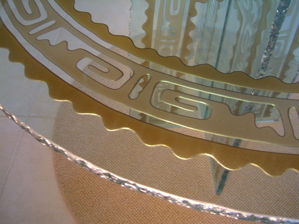 Etched Glass Door: Carved Squares by Sans Soucie - Sans Soucie