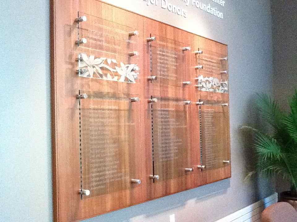 Glass Sign | Frosted Etched Glass Custom Sign Logo