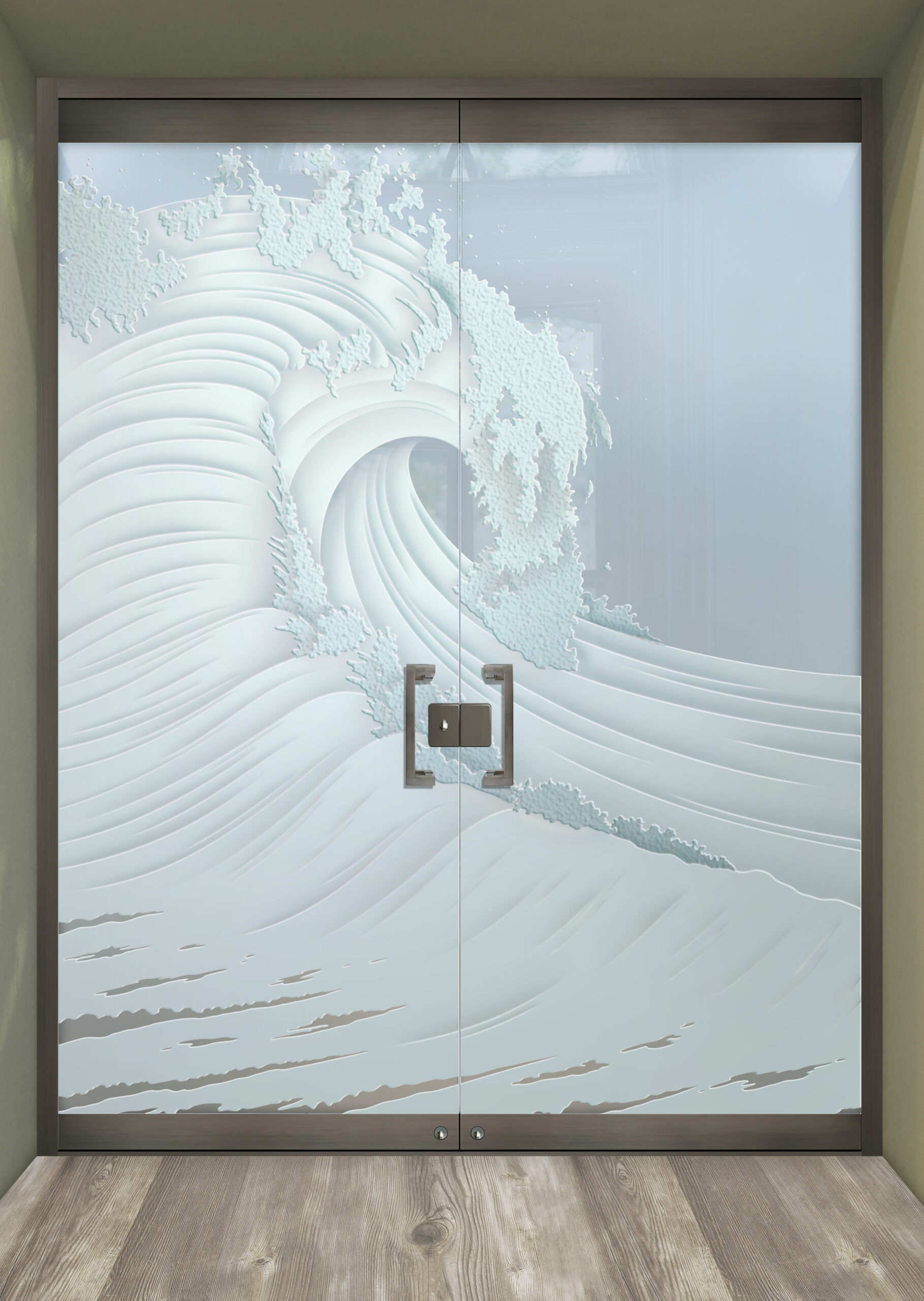 Frameless Glass Front Entry Doors | Sans Soucie Art Glass
