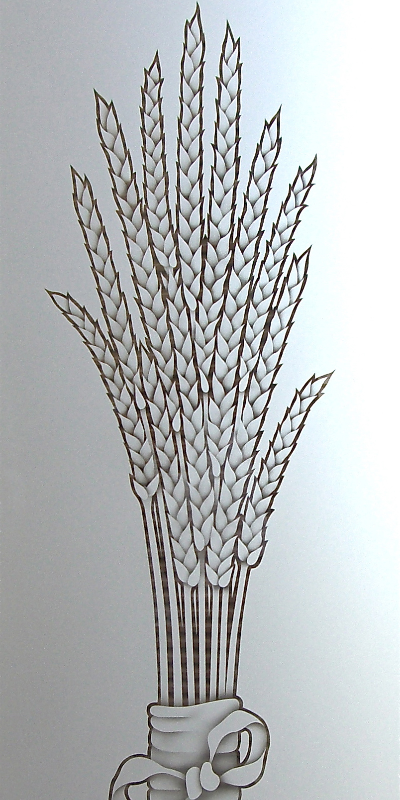 Frosted Glass Pantry Door - Bundled Wheat - 2D Shaded Negative - Sans ...