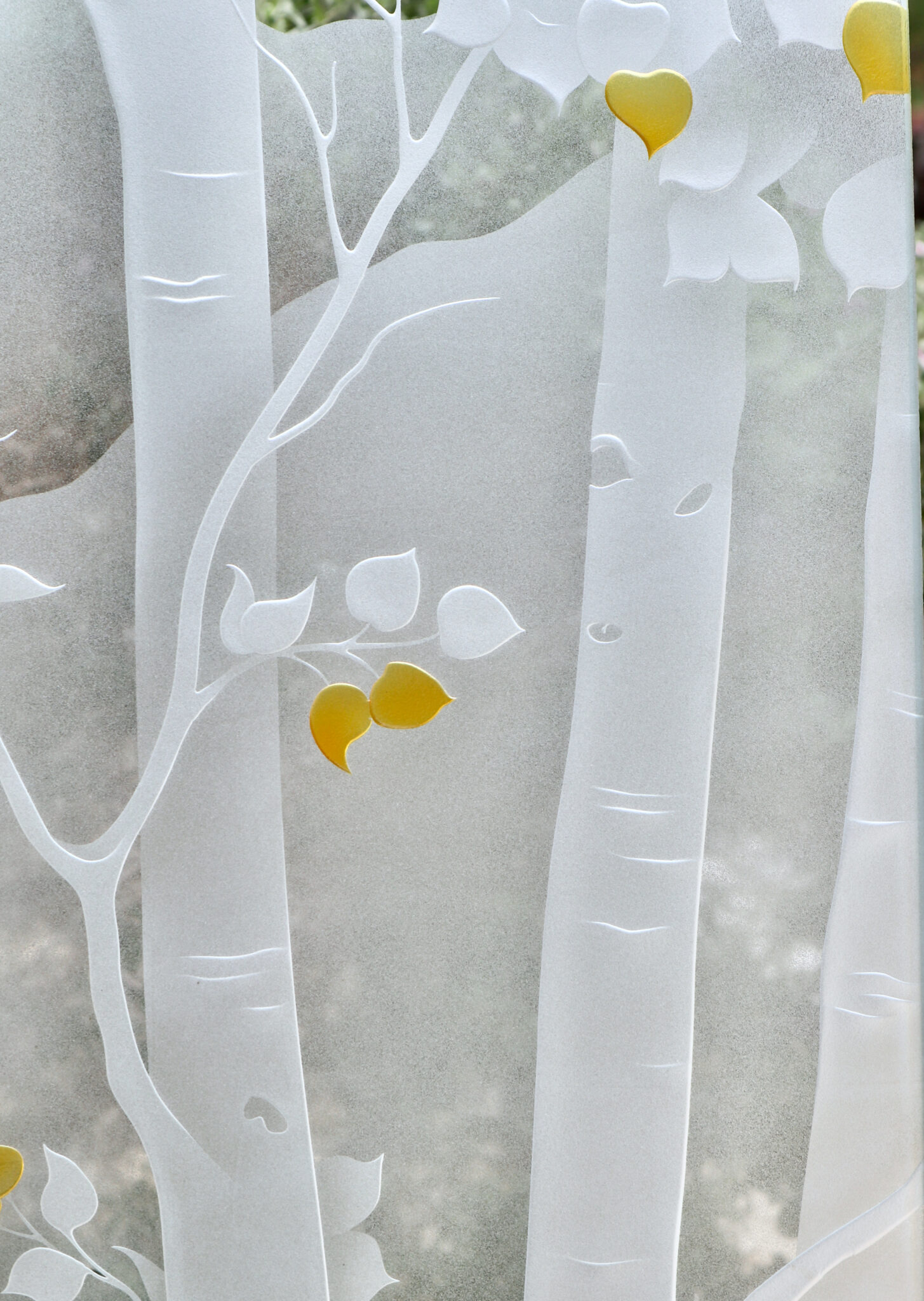 Frosted Glass Window - Birch in the Rockies - 3D Enhanced Painted ...