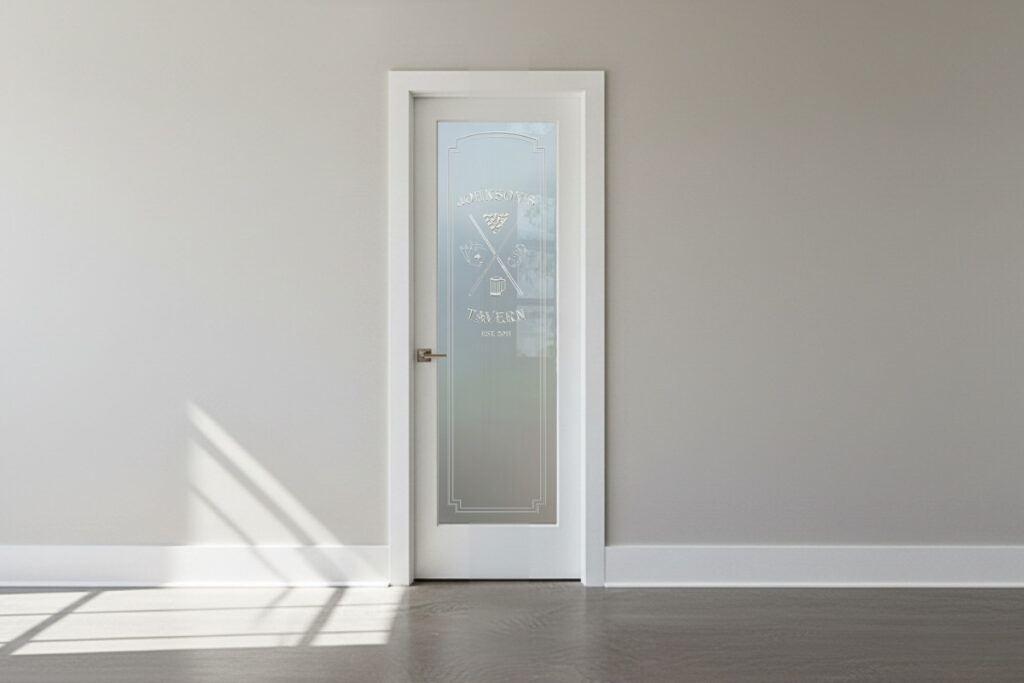 Why Choose Sandblasted Glass for Your Bathroom Door? - Sans Soucie Art ...